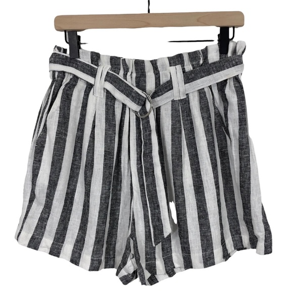 Love Tree | Shorts | New Love Tree White Gray Striped Loose Linen ...